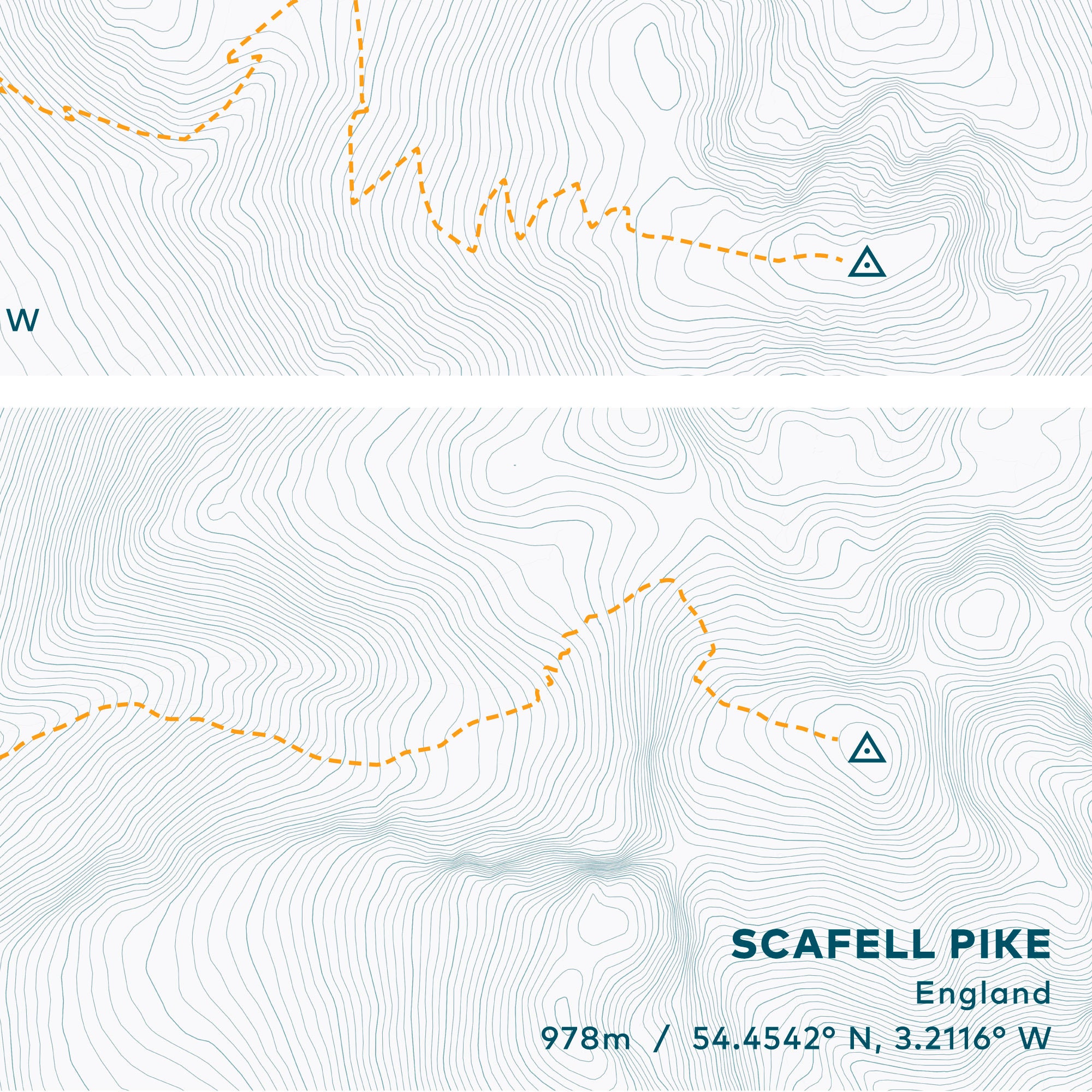 Three Peaks Challenge Personalised Map Contour Art Print / Giclee Print ...