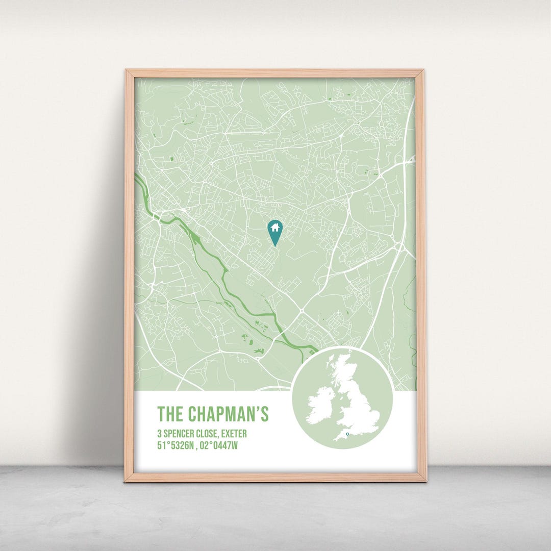 Personalised Home Map Art Print / Custom Giclee Art Print / New Home ...