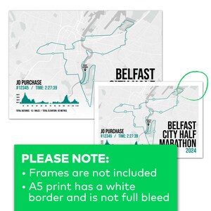 Belfast City Half Marathon (sept) Personalised Art Print / Giclee Print ...