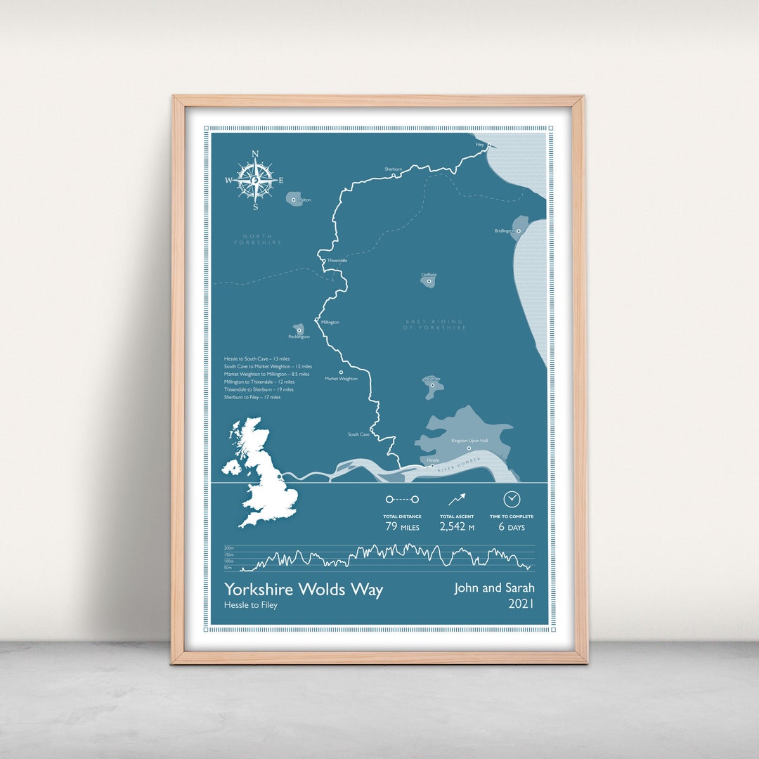 Yorkshire Wolds Way Giclee Print / Personalised Gift / UK National ...
