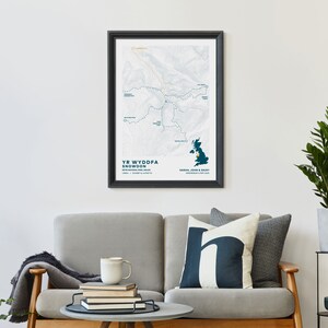 Snowdon Mountain/ Yr Wyddfa Contour Map Art Print / Personalised Giclee ...