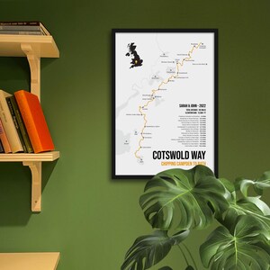 Cotswold Way Personalised Art Print: Custom National Trail Map Gift - Etsy
