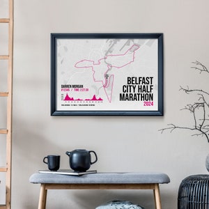 Belfast City Half Marathon (sept) Personalised Art Print / Giclee Print ...