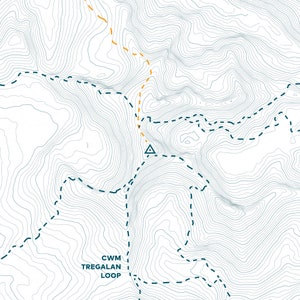 Snowdon Mountain/ Yr Wyddfa Contour Map Art Print / Personalised Giclee ...