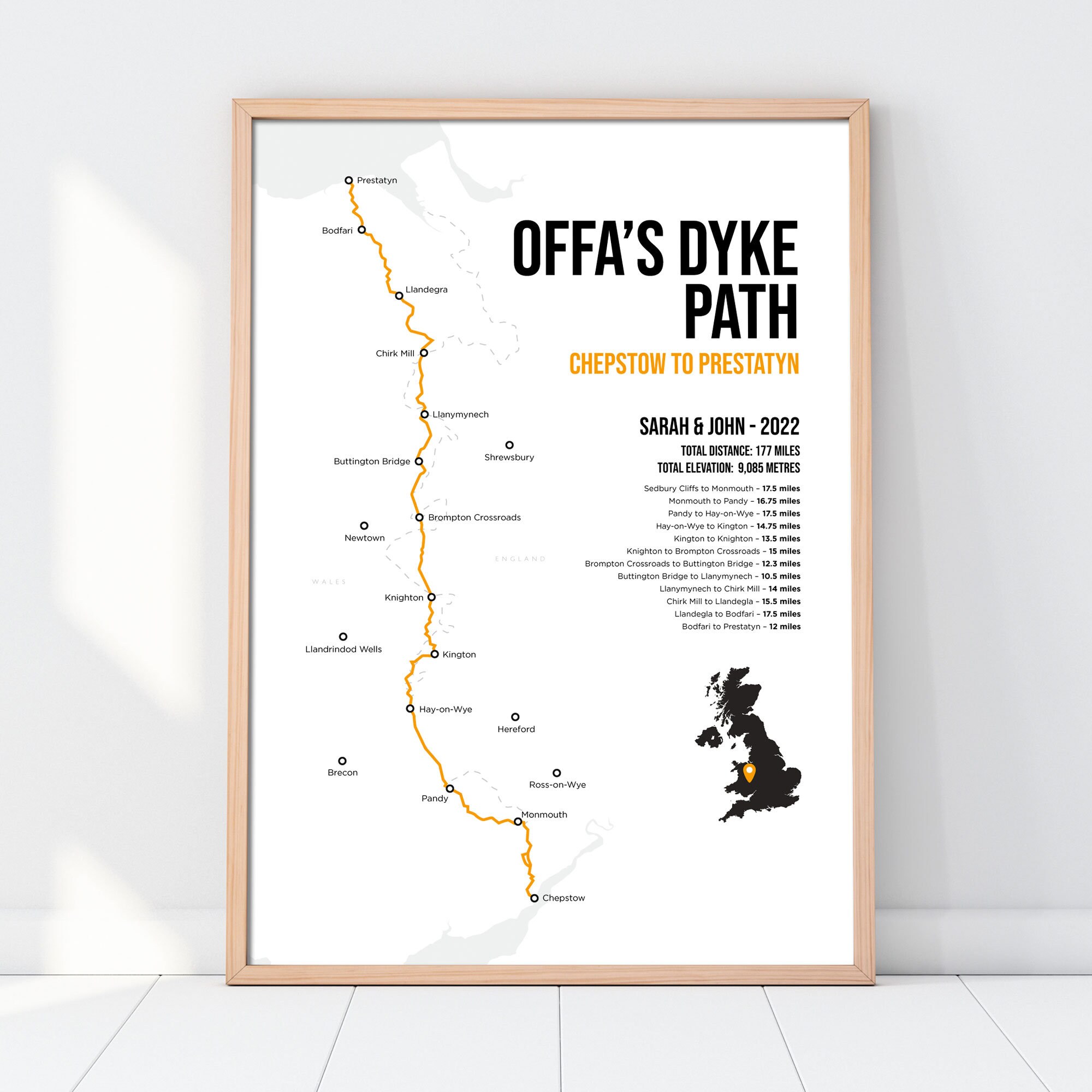Offa's Dyke Path National Trail Print / Personalised - Etsy