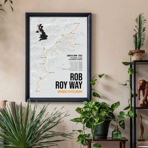 Rob Roy Way Map Custom Art Print / Giclee Print / UK National Trail Map ...