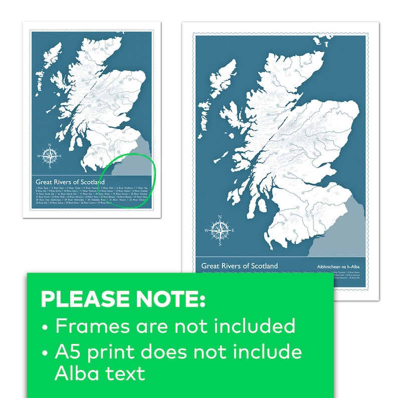 Rivers of Scotland Map Art Print: Alba Scottish Gift - Etsy