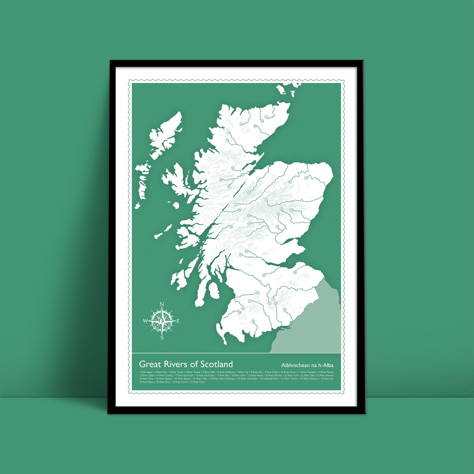 Rivers of Scotland Map Art Print: Alba Scottish Gift - Etsy