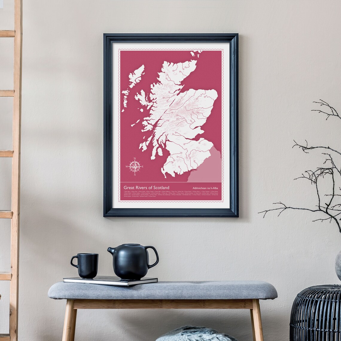 Rivers of Scotland Map Art Print: Alba Scottish Gift - Etsy
