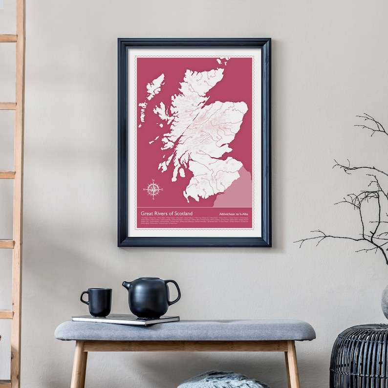 Rivers of Scotland Map Art Print: Alba Scottish Gift - Etsy
