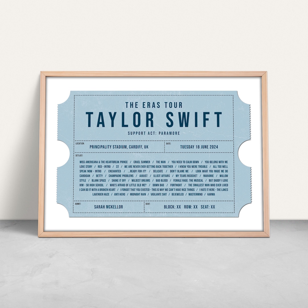 Personalised Gig Setlist Print / Custom Concert Giclee Print / Tour ...