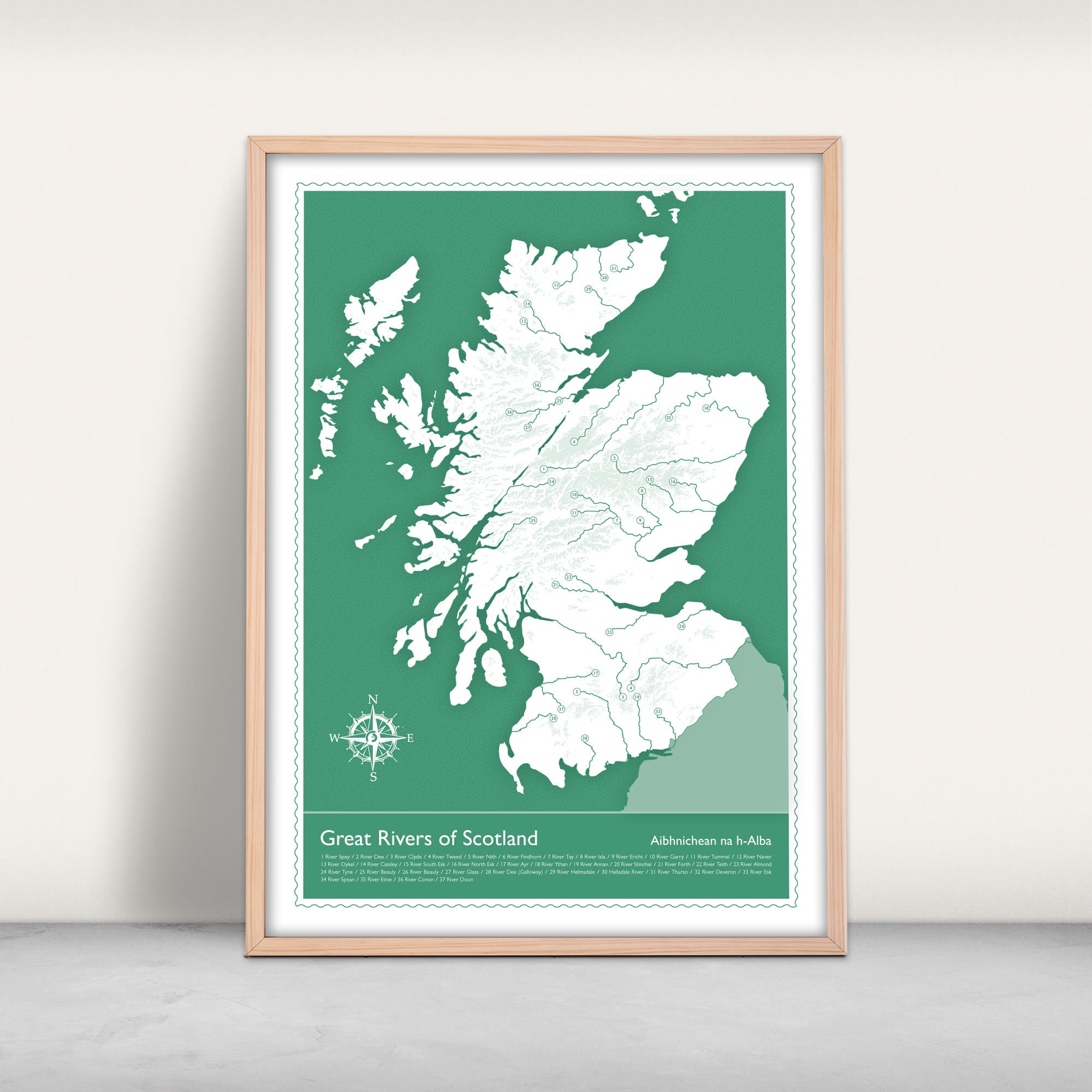 Rivers of Scotland Map Art Print: Alba Scottish Gift - Etsy