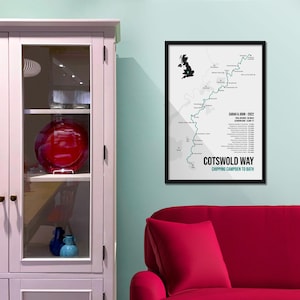 Cotswold Way Personalised Art Print: Custom National Trail Map Gift - Etsy