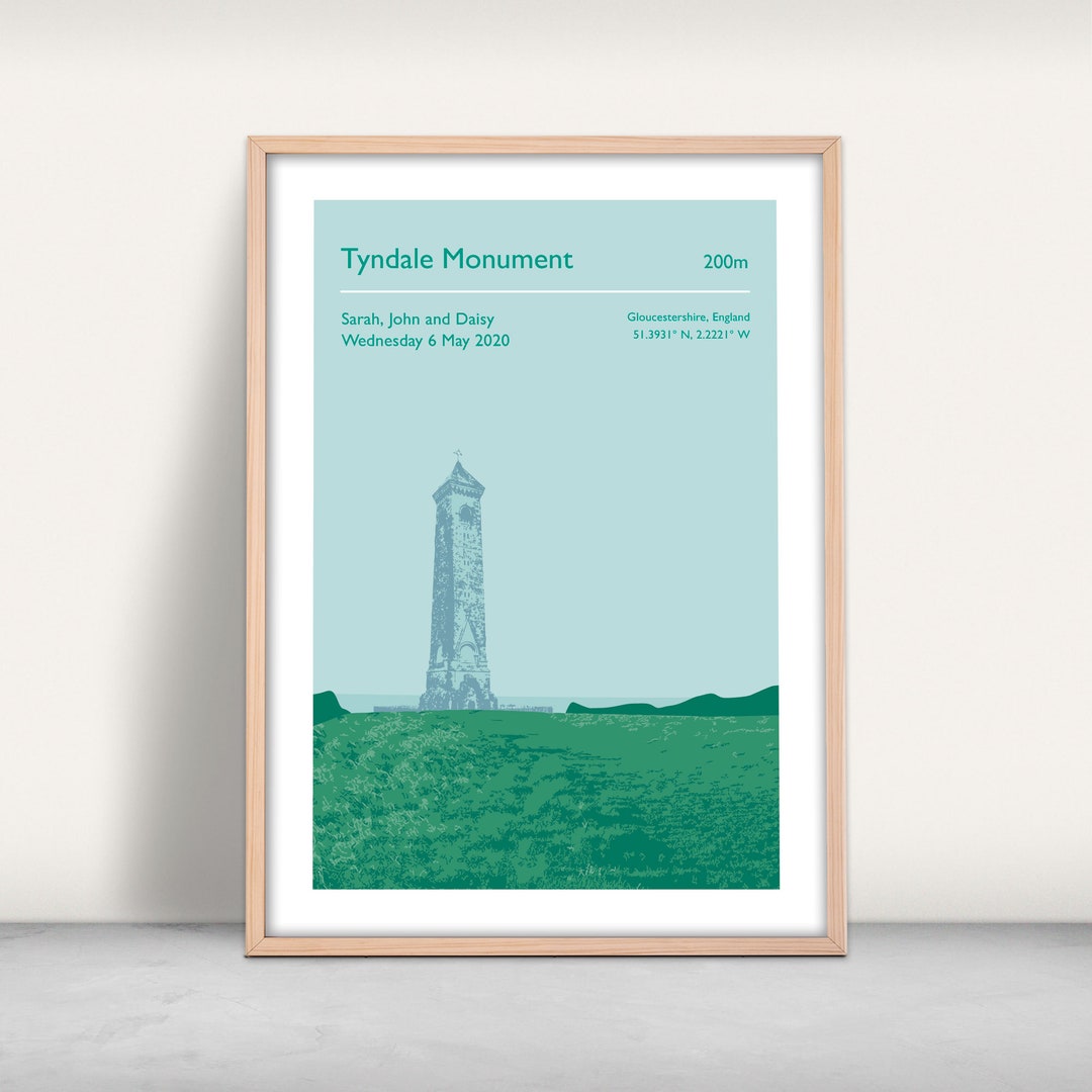 Tyndale Monument Personalised Art Print: Custom Cotswold Way Landmark ...