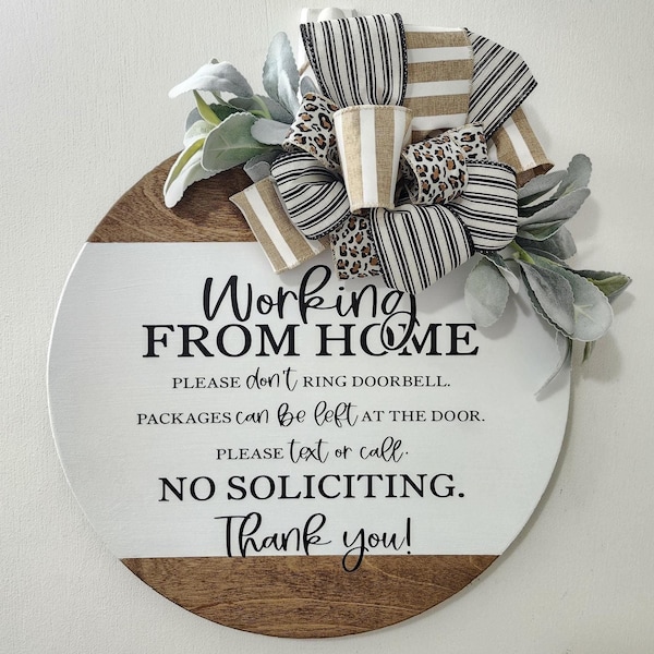 Work From Home Sign - Etsy