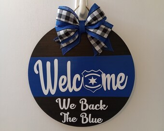 Back the Blue Door Sign - Etsy