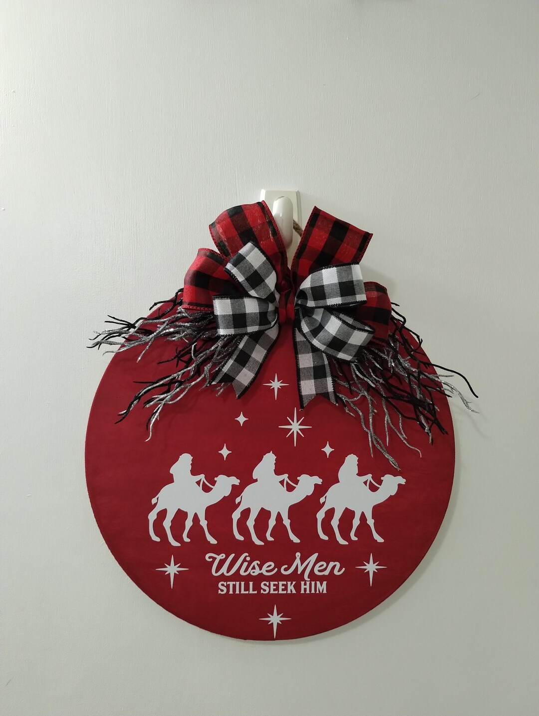 Wise Men Still Seek Him Front Door Hanger, Nativity Wreath, Front Door ...