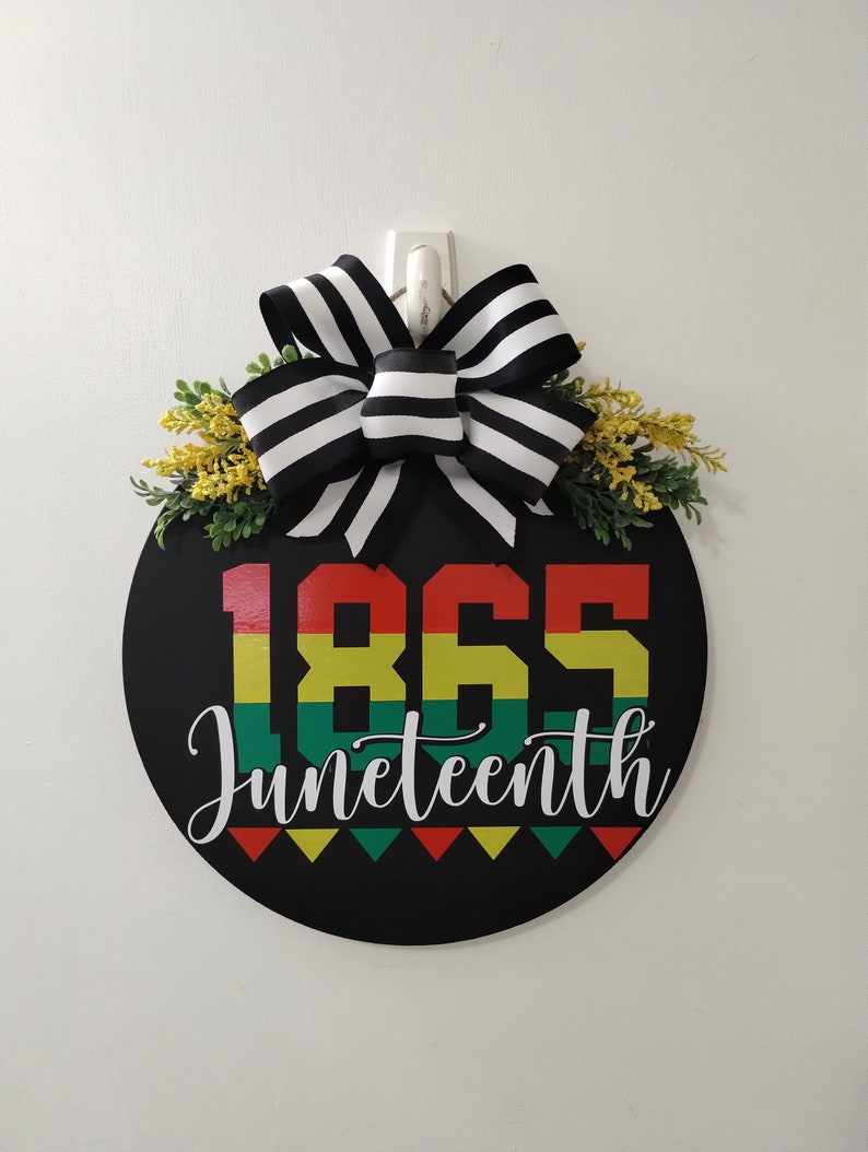1865 Juneteenth Front Door Wreath, Juneteenth Door Hanger, Black ...