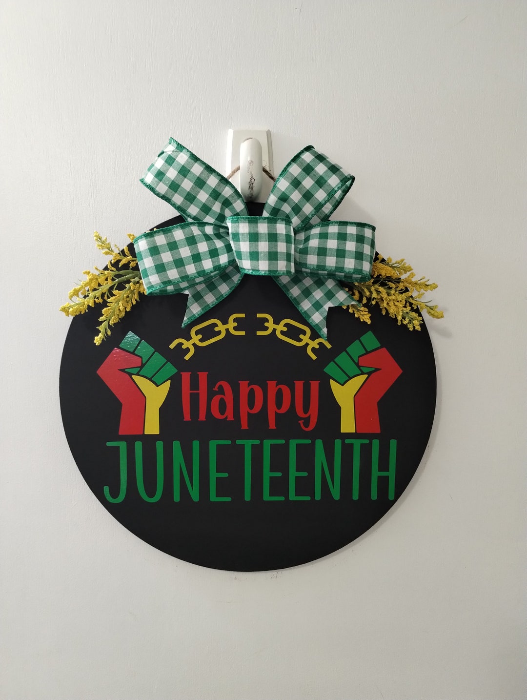 Happy Juneteenth Front Door Wreath, Black History Wreath, Juneteenth ...