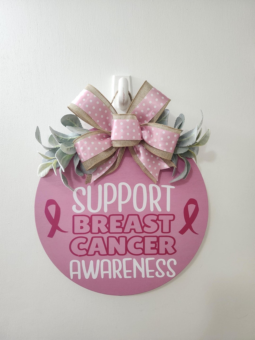 Breast Cancer Awareness Door Hanger Door Hanger Handmade Custom Door ...