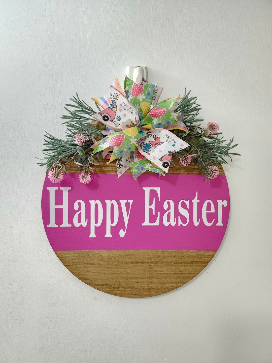 Happy Easter Front Door Wreath, Easter Door Hanger, Easter Door Sign ...