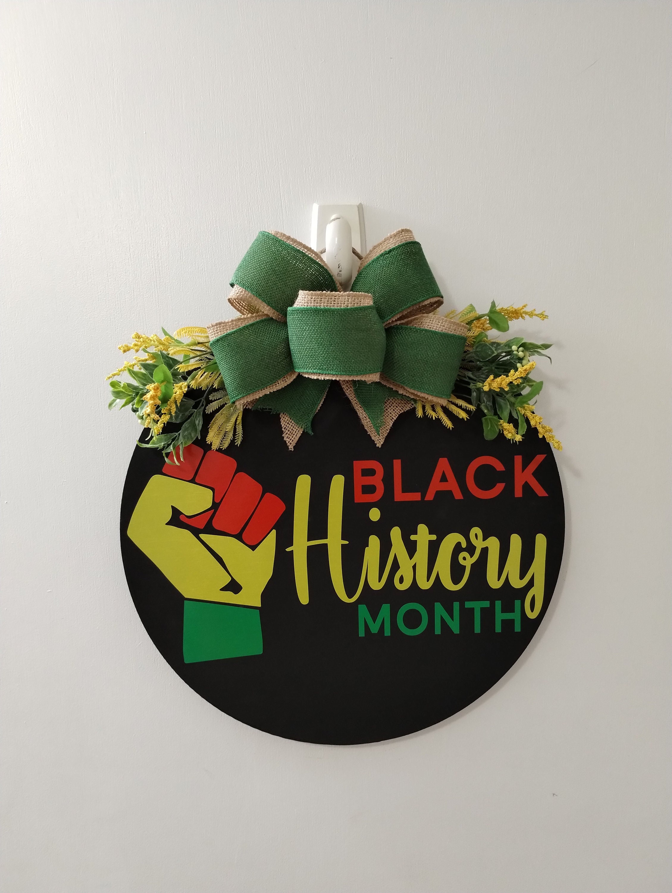 Black History Month Front Door Wreath, Black History Month Door Hanger ...