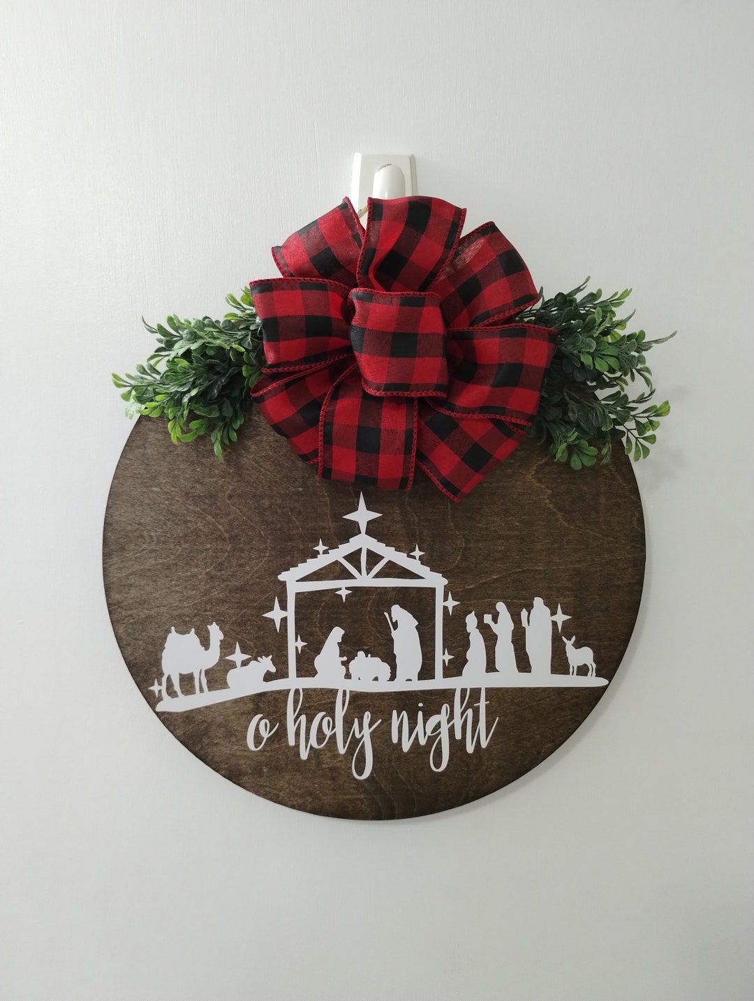 Wooden "o Holy Night" Door Sign | Christmas Sign | Nativity Scene Sign ...