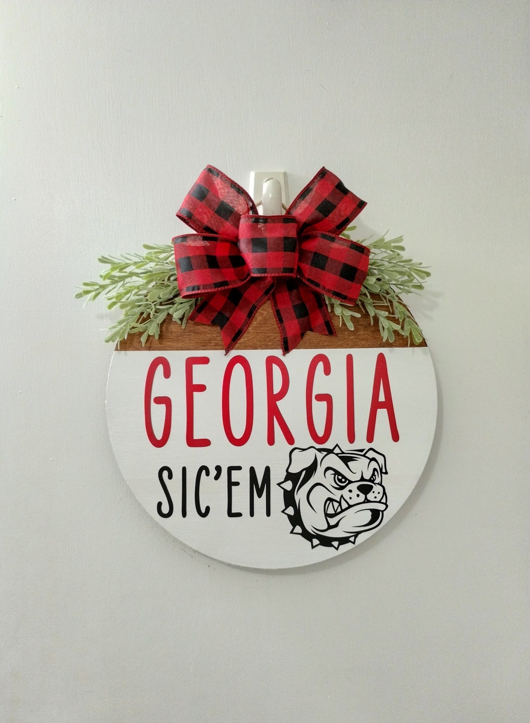 Georgia Football Front Door Hanger Football Wreath Georgia Wreath ...
