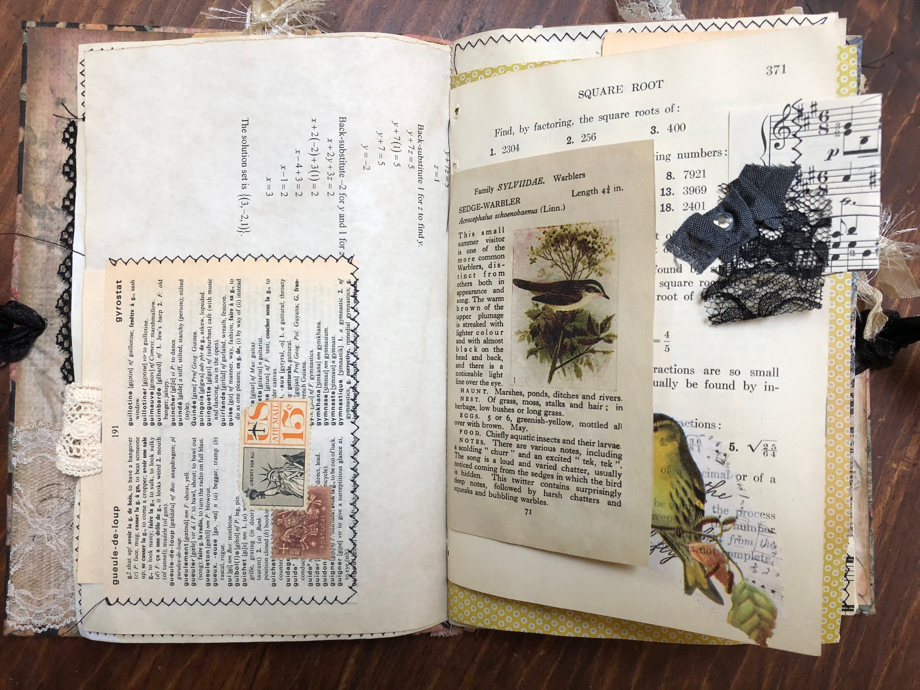 Lace Shabby Chic Junk Journal Vintage Fabric Cover Journal | Etsy