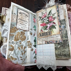 Handmade Vintage Fabric and Lace Junk Journal, Louisa - Etsy