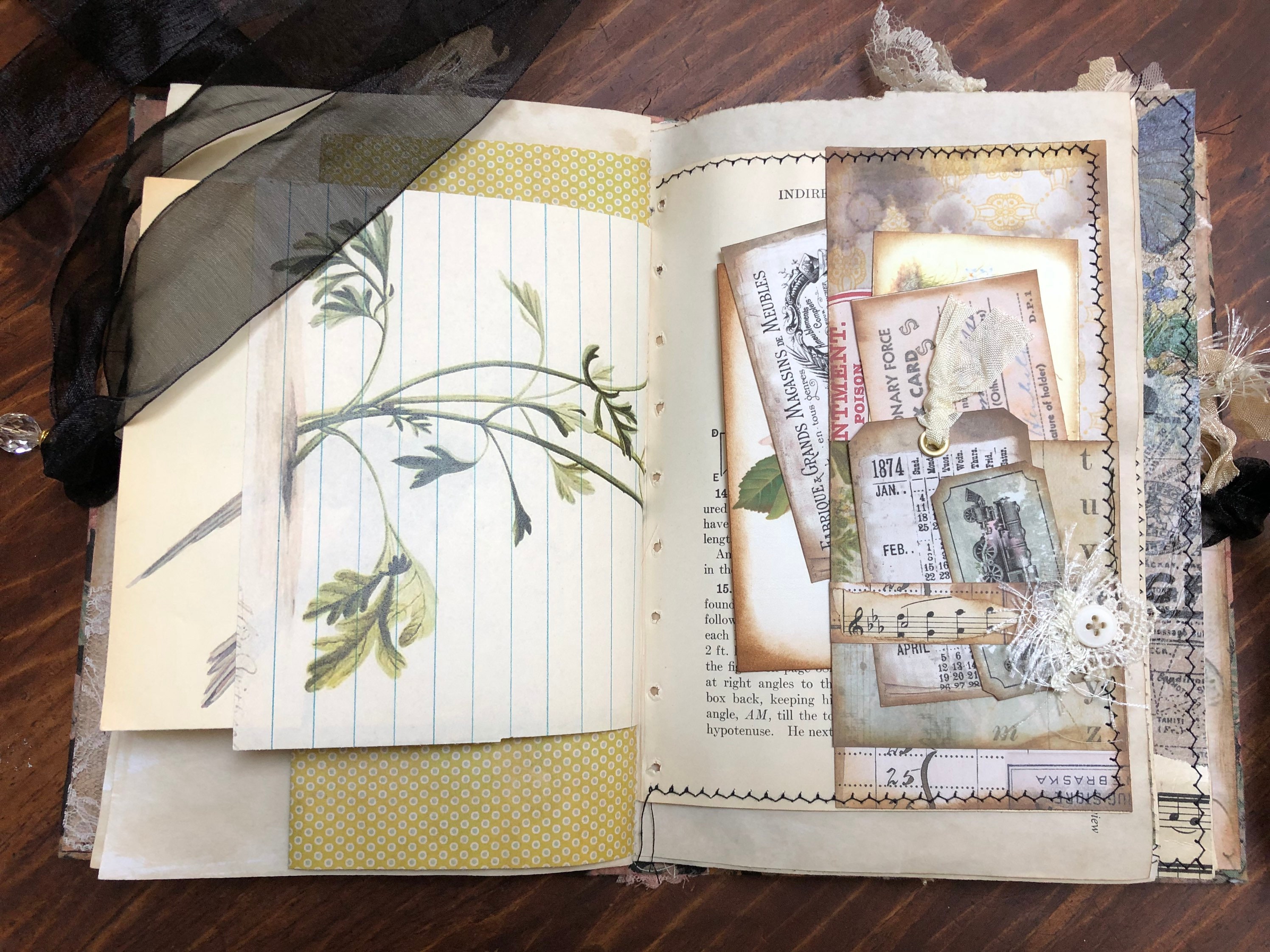 Lace Shabby Chic Junk Journal Vintage Fabric Cover Journal | Etsy