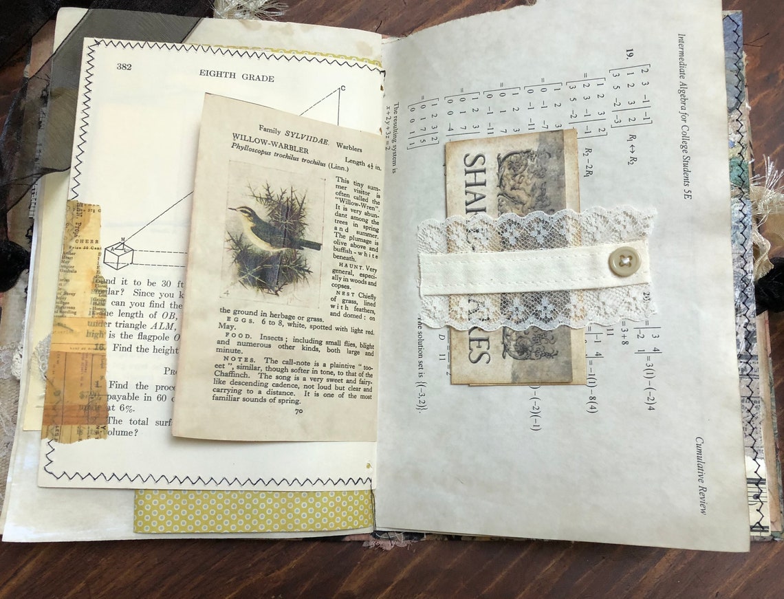 Lace Shabby Chic Junk Journal Vintage Fabric Cover Journal - Etsy