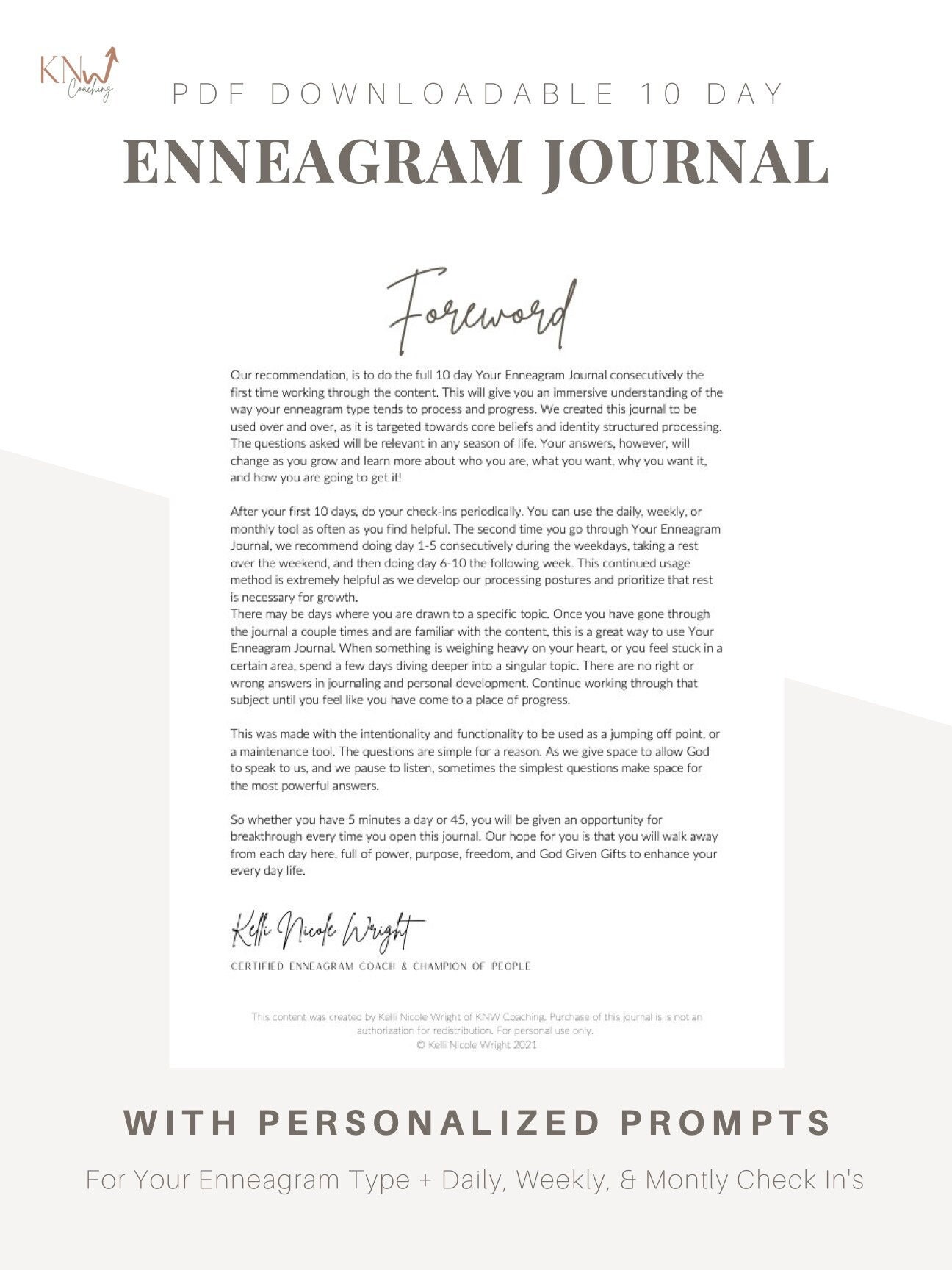 Your Enneagram Journal, Enneagram Type 7, Personalized Journal, Journal ...