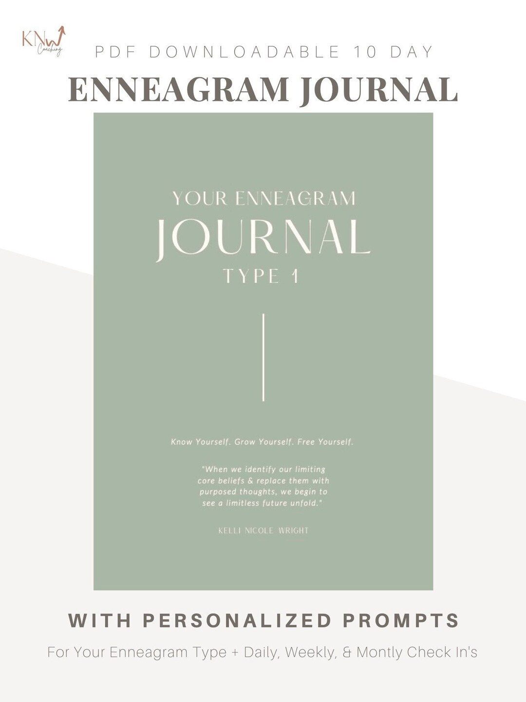 Your Enneagram Journal, Enneagram Type 1, Personalized Journal, Journal ...