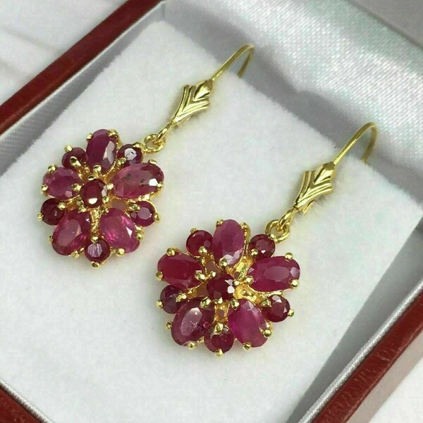 Ruby Drop Earrings - Etsy