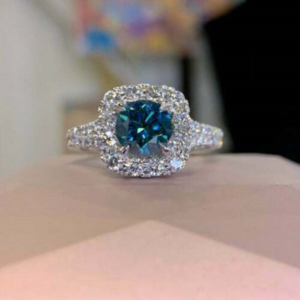 Blue Halo Ring - Etsy