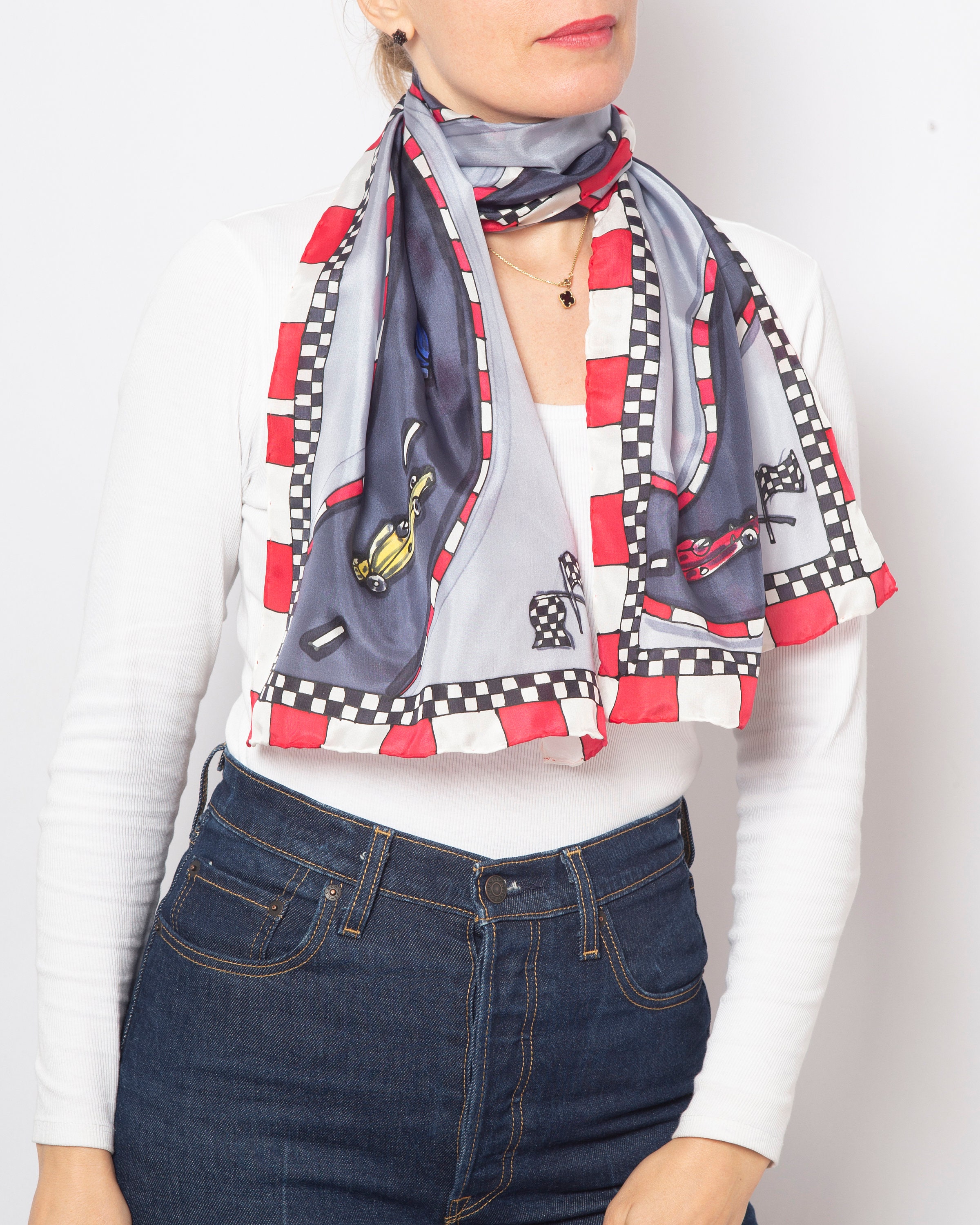 Ferrari F1 Hand Painted Silk Scarf Ferrari Lover Gift F1 Race Car Scarf Car Gifts Grey Silk ...