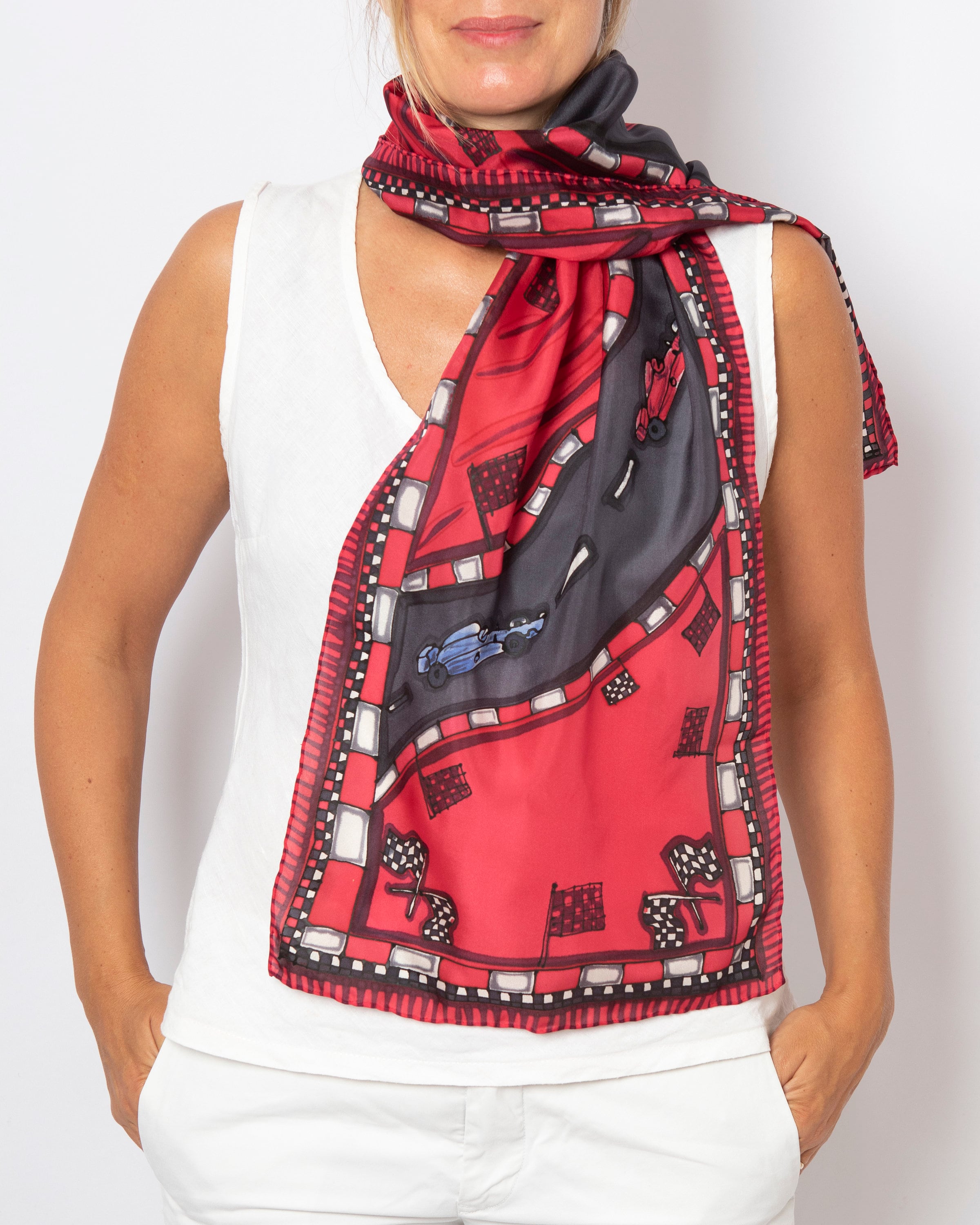 Ferrari Formula 1 Hand Painted Silk Scarf Ferrari Lover Gift F1 Race ...