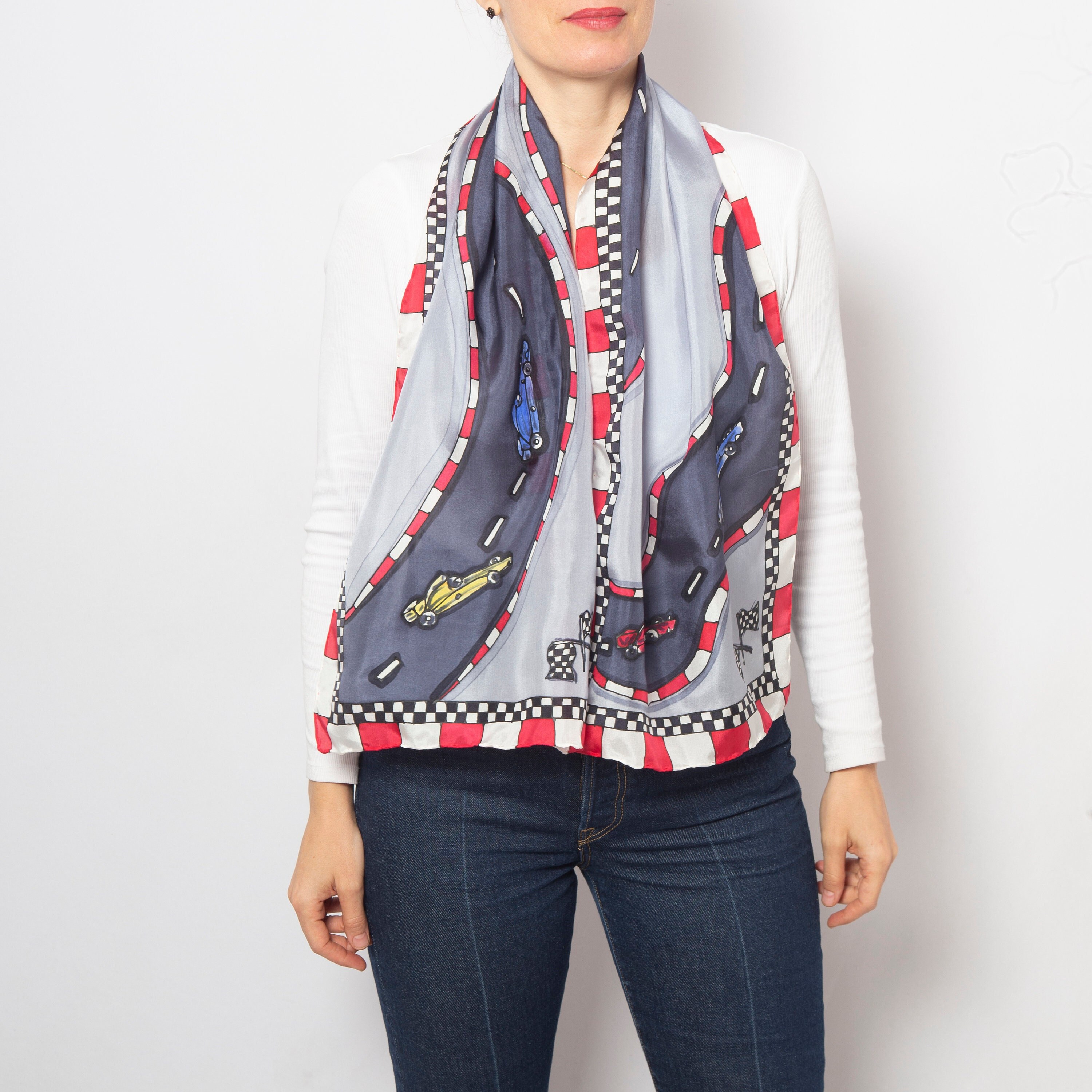 Ferrari F1 Hand Painted Silk Scarf Ferrari Lover Gift F1 Race Car Scarf ...