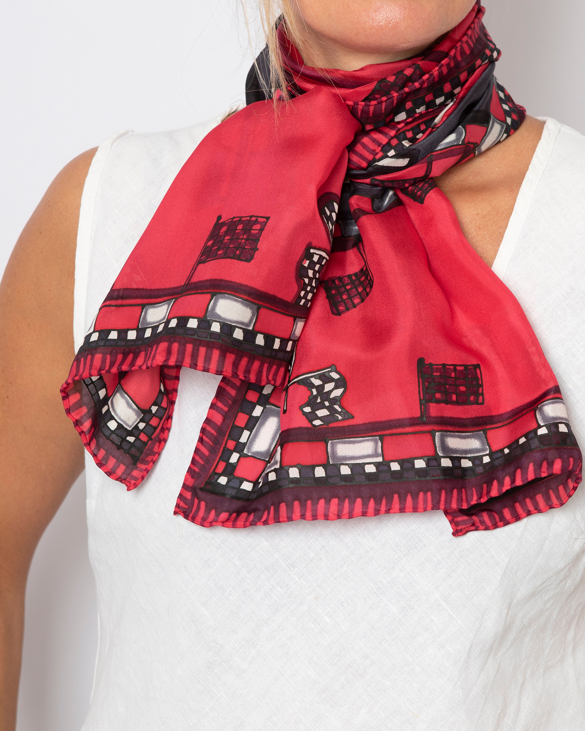 Ferrari Formula 1 Hand Painted Silk Scarf Ferrari Lover Gift F1 Race ...