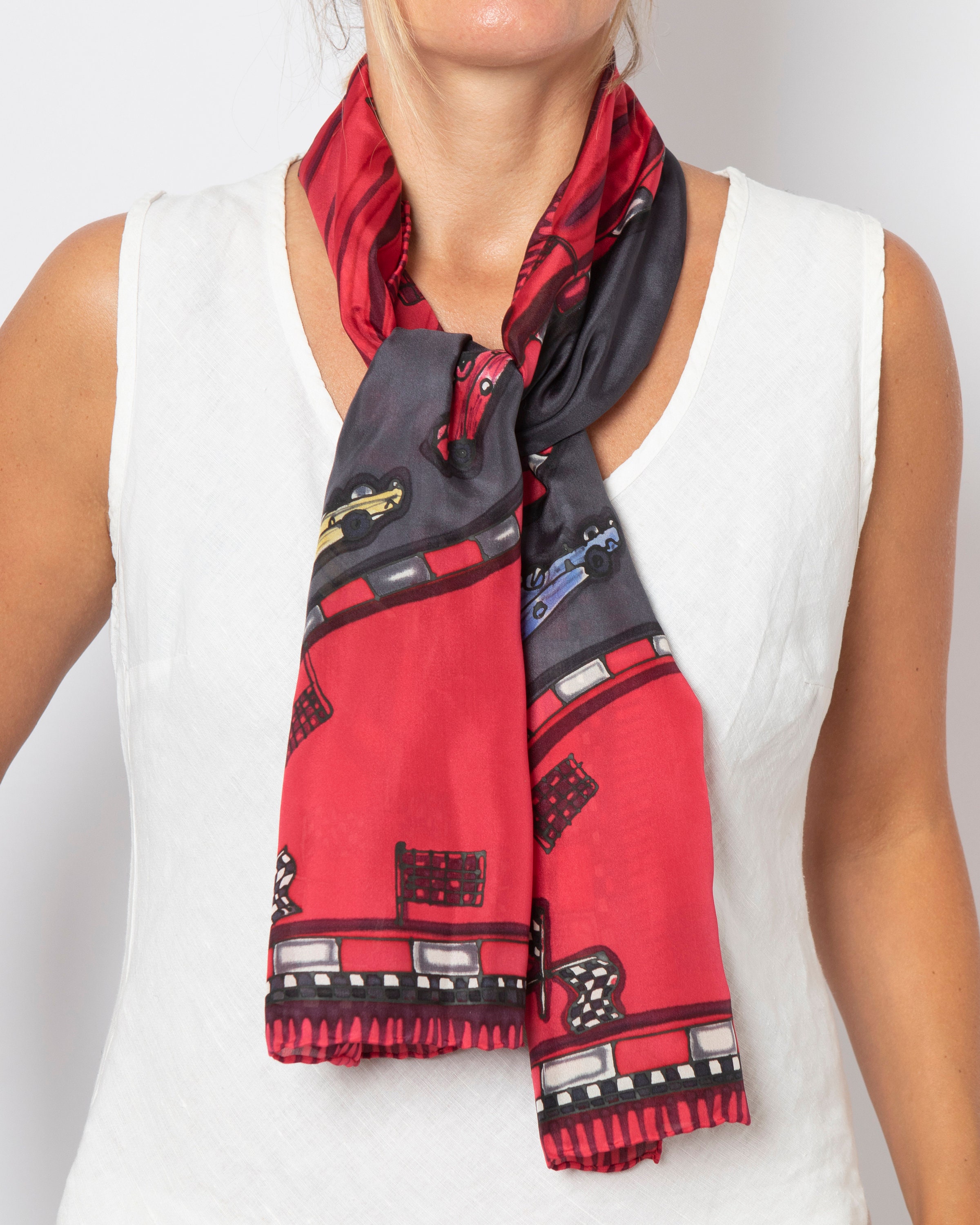 Ferrari Formula 1 Hand Painted Silk Scarf Ferrari Lover Gift F1 Race ...