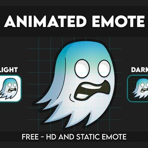 CUTE SCARED GHOST Animated Emotes Designed for Twitch, Discord, Sub ...