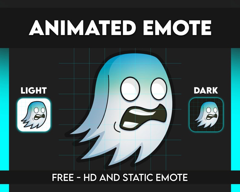CUTE SCARED GHOST Animated Emotes Designed for Twitch, Discord, Sub ...
