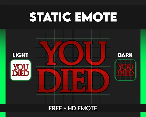 YOU DIED TEXT Emotes Designed for Twitch Discord Sub - Etsy Australia