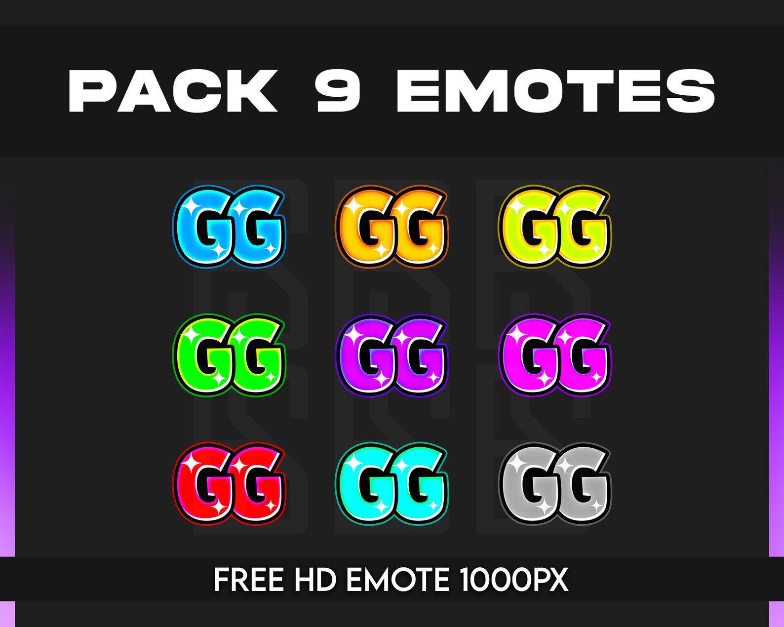 GG Animated Emote, With 9 Static Emotes. Designed for Twitch, Discord ...