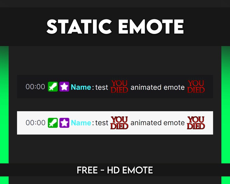 YOU DIED TEXT Emotes Designed for Twitch Discord Sub - Etsy Australia