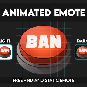 RED BAN BUTTON Animated Emotes Designed for Twitch, Discord, Sub ...