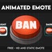 RED BAN BUTTON Animated Emotes Designed for Twitch, Discord, Sub ...