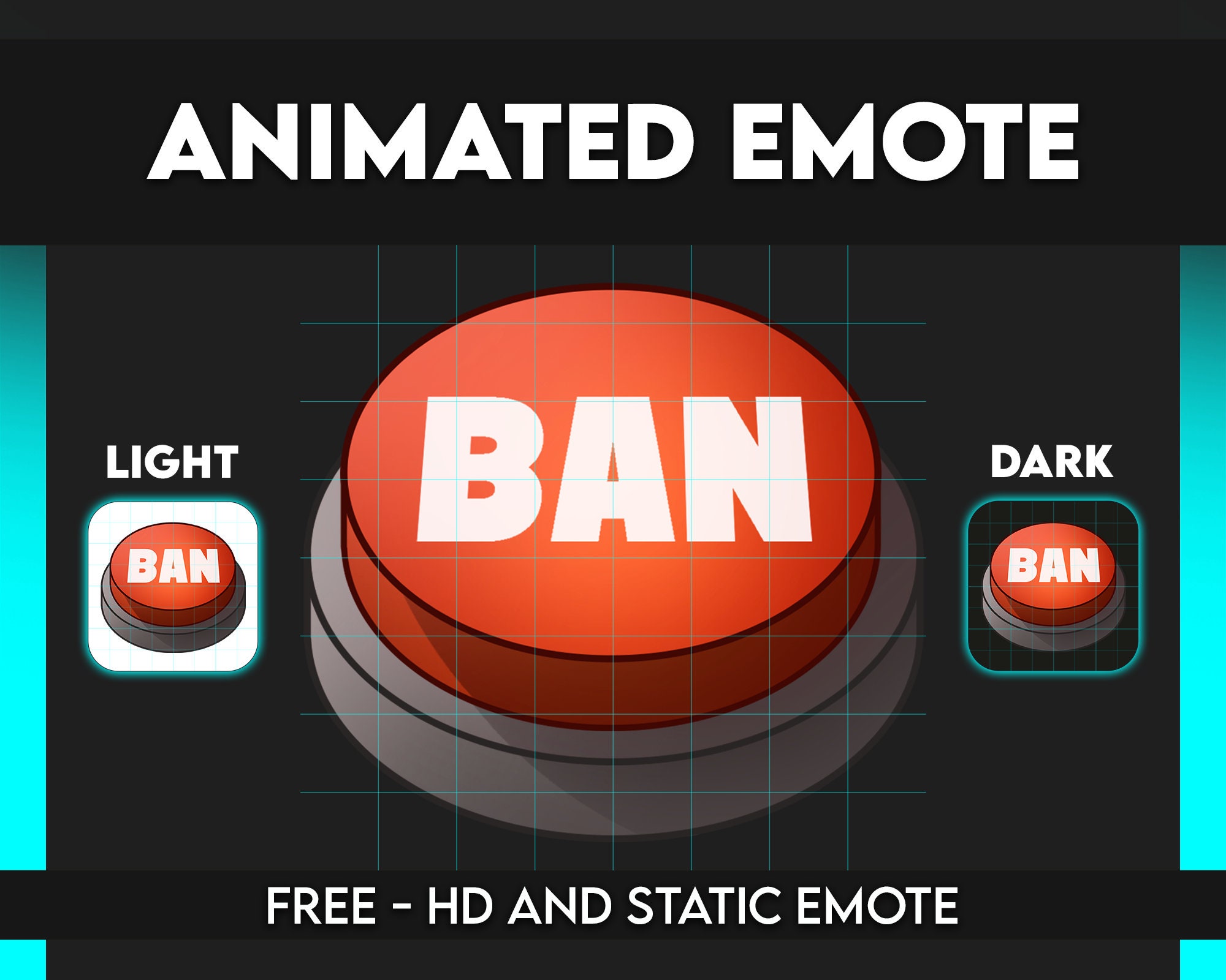 RED BAN BUTTON Animated Emotes Designed for Twitch, Discord, Sub ...