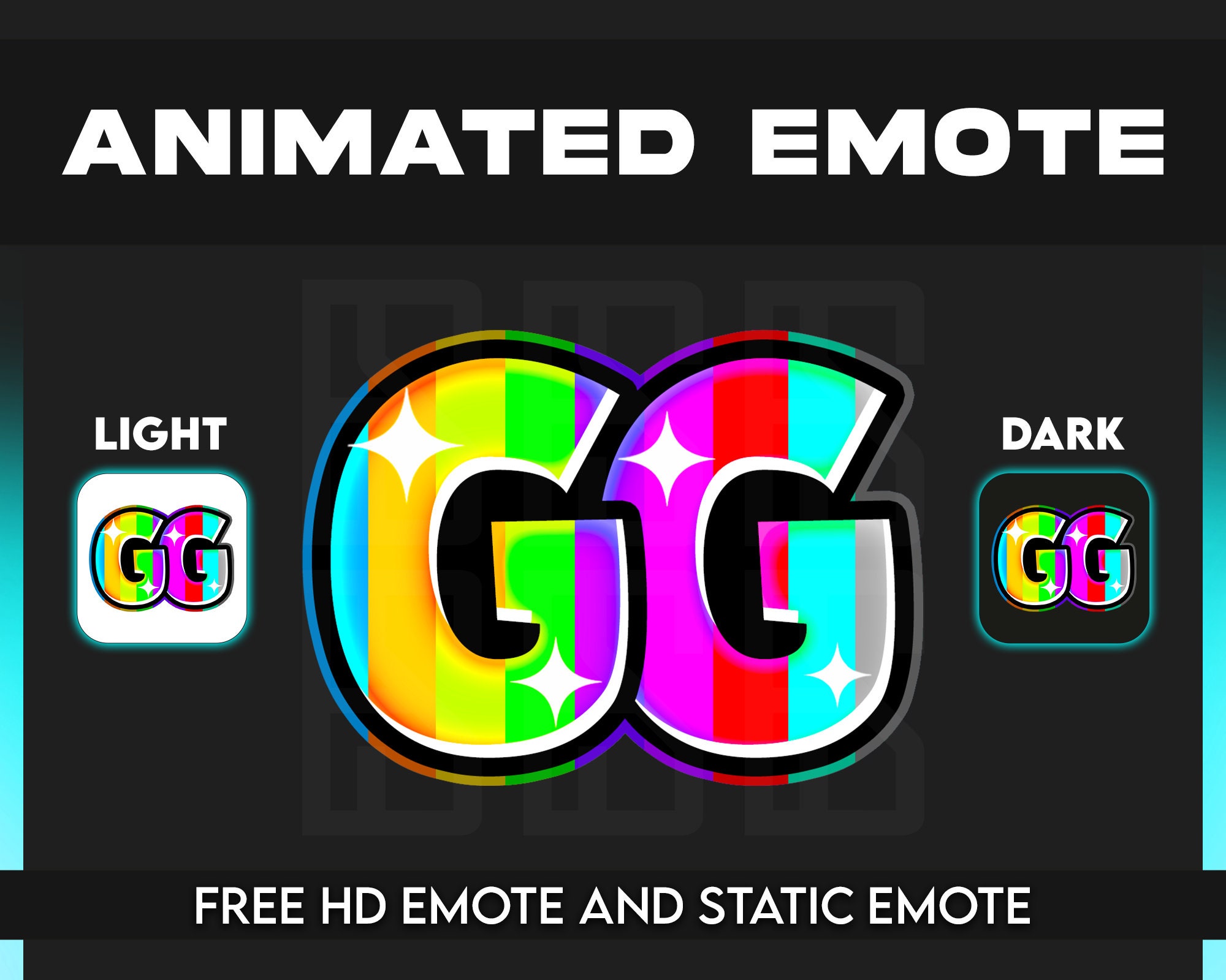 GG Animated Emote, With 9 Static Emotes. Designed for Twitch, Discord ...